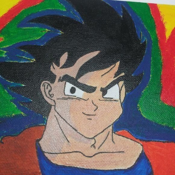 Hand Crafted | Art | Goku In His Base Form From Saiyan Acrylic Painting ...